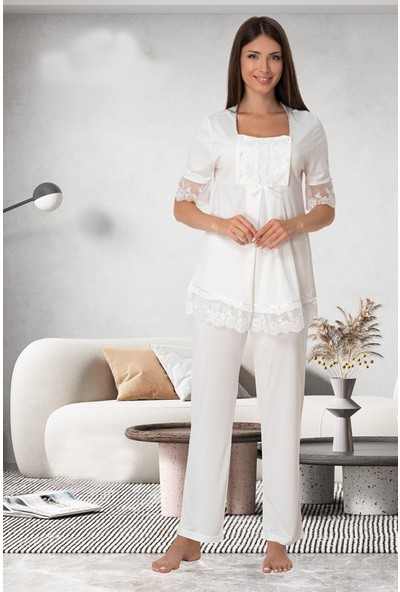 Diğer Dantelli Lohusa Pijama Takım Effort 6032 Diğer Dantelli Lohusa Pijama Takım Effort 6032