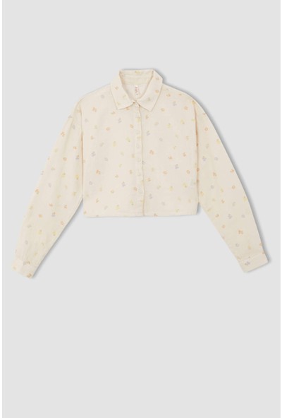 DeFacto Kız Çocuk Desenli Crop Uzun Kollu Muslin Gömlek W6841A622SP DeFacto Kız Çocuk Desenli Crop Uzun Kollu Muslin Gömlek W6841A622SP