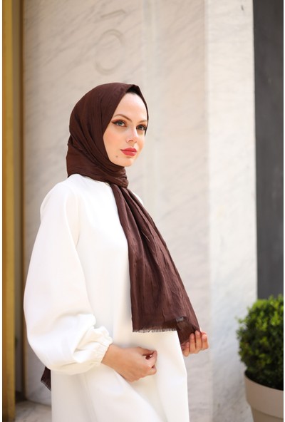 Losyana Bambu Kraş Şal Koleksiyonu Acı Kahve