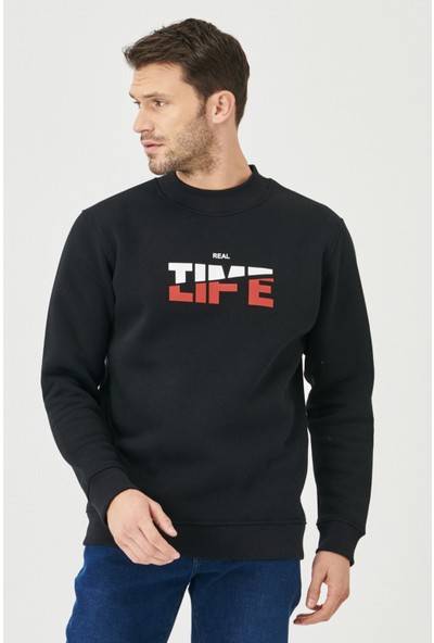 AC&Co / Altınyıldız Classics Standart Fit Rahat Bisiklet Yaka %100 Pamuk Spor Sweatshirt