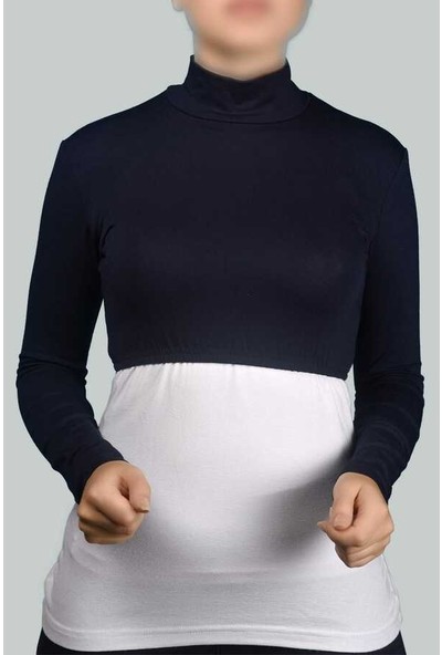 Al-Tobeh Uzun Kollu Yarım Body - Lacivert Al-Tobeh