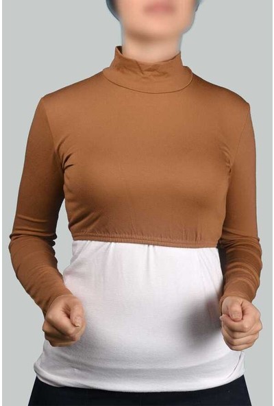 Al-Tobeh Uzun Kollu Yarım Body - Taba Al-Tobeh Al-Tobeh Uzun Kollu Yarım Body - Taba Al-Tobeh