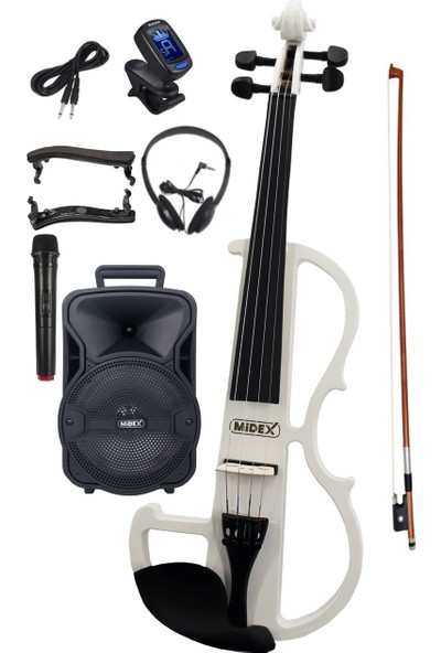 Midex RCZ-606W PAK Elektro Keman + Şarjlı Mikrofonlu Çanta Amfi Full Set Beyaz Midex RCZ-606W PAK Elektro Keman + Şarjlı Mikrofonlu Çanta Amfi Full Set Beyaz