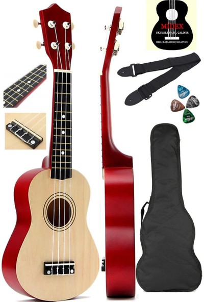 Midex UKX-233NT Naturel Concert Ukulele (Askı Çanta Metod Pena)