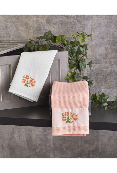 Soley 2'Li Kutulu Nakışlı Peçete 45x70 Cm