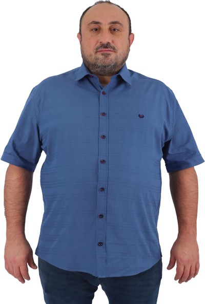 Moc Grande Büyük Beden Gömlek Kısa Kol Vertıcal Moc Grande Büyük Beden Gömlek Kısa Kol Vertıcal