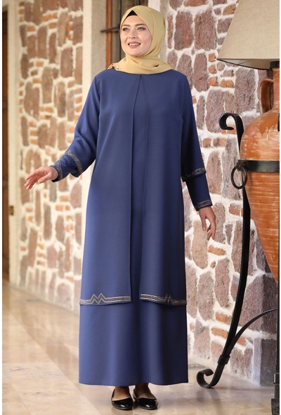 Buse Tesettür Abiye Indigo Amine Hüma