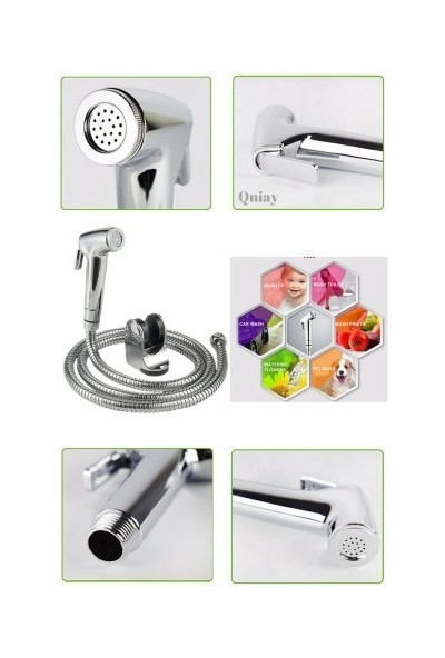 Qniay Tabancalı Musluk Taharetmatik Seti El Tuvalet Sprey Qniay Tabancalı Musluk Taharetmatik Seti El Tuvalet Sprey