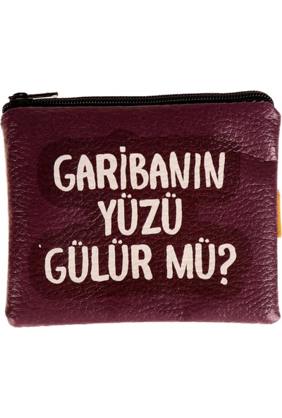 Afillix Concept Kt-Garibanın Yüzü Gülür Mü Tasarım Süet Bozuk Para Cüzdanı