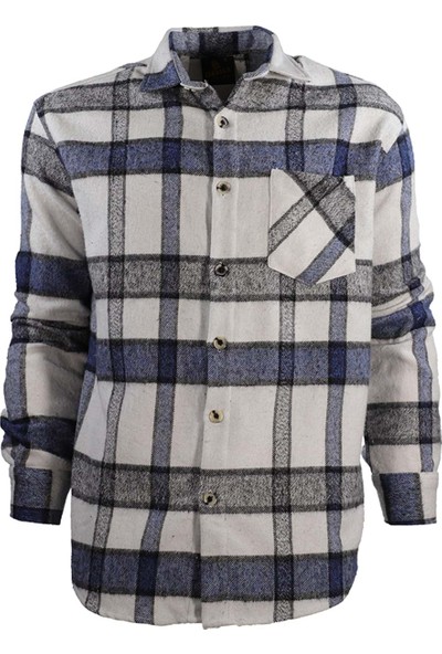 Canbega Beyaz Mavi Oduncu Gömlek