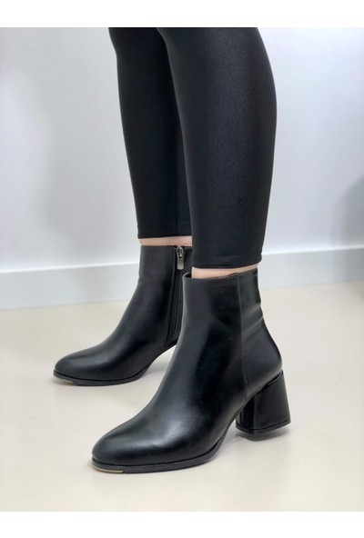 Lizel Karla Siyah Renk Topuklu Kadın Bot
