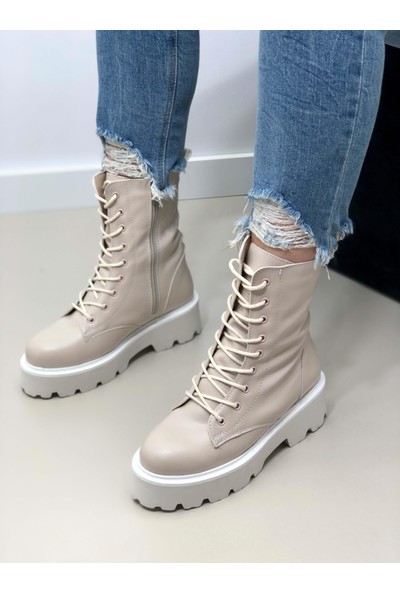 Lizel Ernestin Bej Renk Bağcıklı Kadın Postal Bot