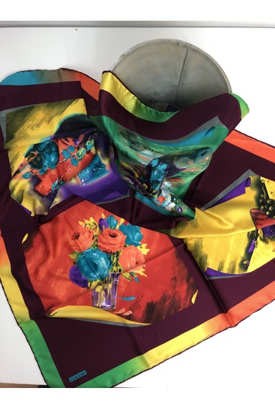 Poloist Orkide Tablo Tivil Eşarp Poloist Orkide Tablo Tivil Eşarp