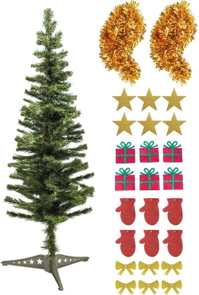 Kullan At Market 120 cm Süslü Yılbaşı Ağaç Seti