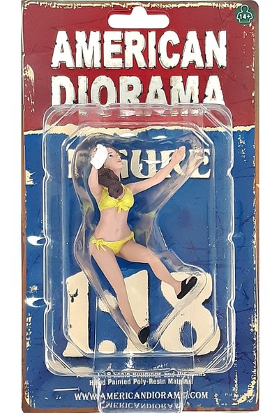 American Diorama AD76266 1/18 Araba Yıkayan Bikinili Kız (Stephanie) Sergilemeye Hazır Plastik Figürü American Diorama AD76266 1/18 Araba Yıkayan Bikinili Kız (Stephanie) Sergilemeye Hazır Plastik Figürü