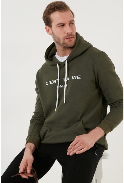 Buratti Baskılı Kapüşonlu Kanguru Cepli Sweat Erkek Sweat 568R705