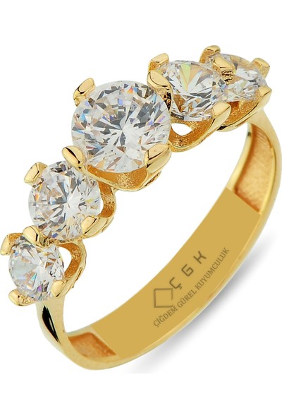 ÇGK KUYUMCULUK 14 Ayar Beştaş Altın Yüzük