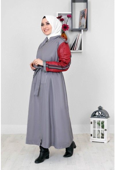 Misswhence Paraşüt Kumaş Kolları Şeritli Bel Kemer Detaylı Tesettür Giy Çık | Nisaca Gri Misswhence Paraşüt Kumaş Kolları Şeritli Bel Kemer Detaylı Tesettür Giy Çık | Nisaca Gri