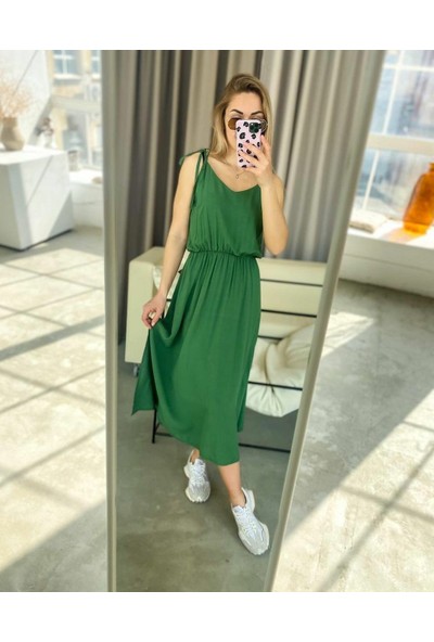 Mrthan Süprem Kumaş Askı Detay Beli Lastikli Elbise 110 cm