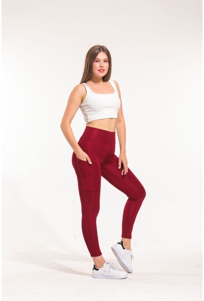 Mrthan Yüksek Bel Toparlayıcı Yan Cepli Scuba Tayt.