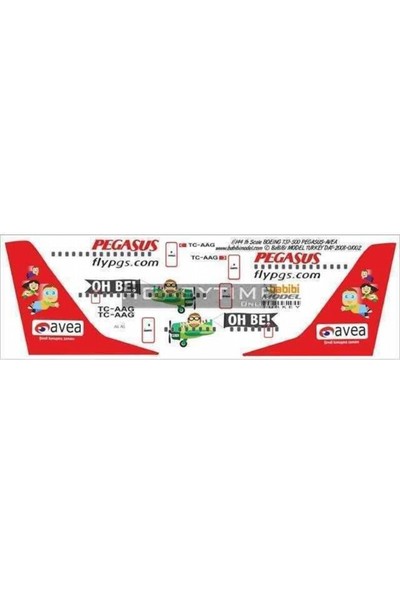 Babibi DAT01002 1/144 Pegasus-Avea 737-500 Dekal Çıkartma