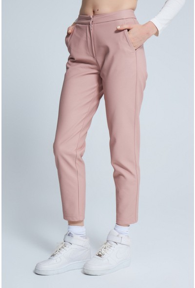 Berfuğ Kıran Deri Cigarette Pantolon Pudra Berfuğ Kıran Deri Cigarette Pantolon Pudra