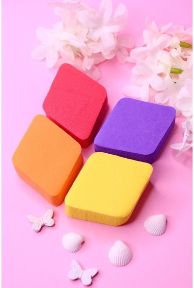 Iman Of Noble 4'lü Baklava Şekilli Renkli Makyaj Süngeri