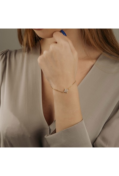 Siena 14 Ayar Taşlı Zincir Bileklik