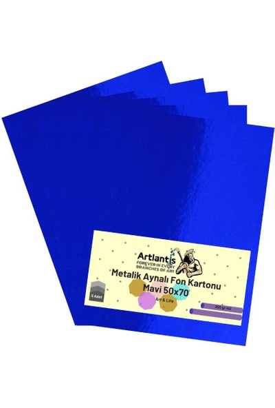 Artlantis Mavi 50X70 Metalik Aynalı Fon Kartonu 5 Adet 1 Paket Artlantis Aynalı Metalik Fon Kartonu Artlantis Mavi 50X70 Metalik Aynalı Fon Kartonu 5 Adet 1 Paket Artlantis Aynalı Metalik Fon Kartonu