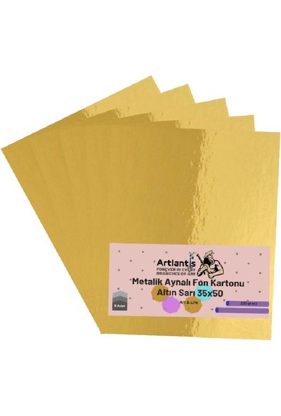 Artlantis Altın Sarı 35X50 Metalik Aynalı Fon Kartonu 5 Adet 1 Paket Artlantis Aynalı Metalik Fon Kartonu Artlantis Altın Sarı 35X50 Metalik Aynalı Fon Kartonu 5 Adet 1 Paket Artlantis Aynalı Metalik Fon Kartonu