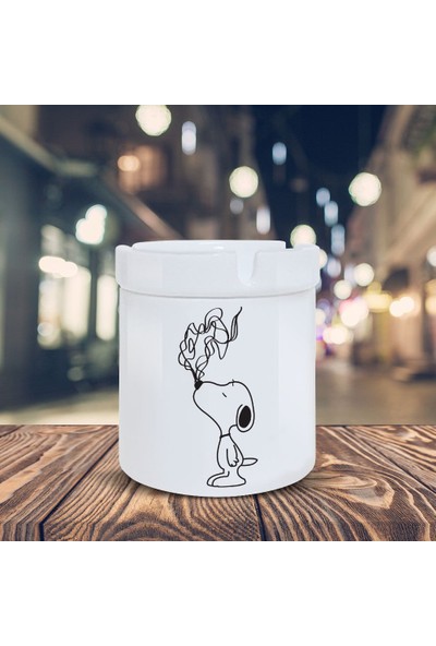 Asilmeydan Snoopy Küllük Çizgi Karakter Baskılı Kül Tablası K-69