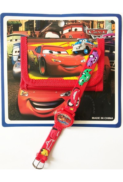Sole Cars-Mc Queen Figürlü 3D Kabartmalı Silikon Kayışlı Çocuk Saat Cüzdan Seti Sole Cars-Mc Queen Figürlü 3D Kabartmalı Silikon Kayışlı Çocuk Saat Cüzdan Seti