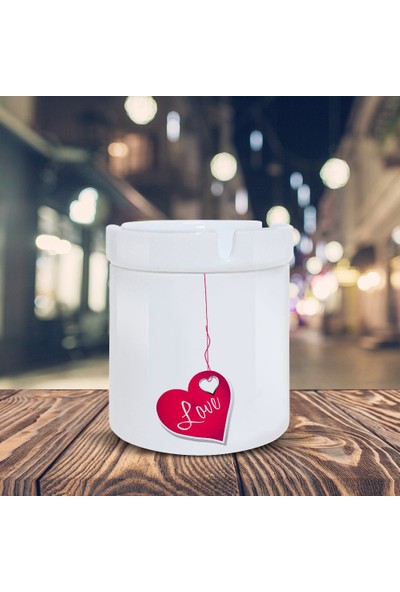 Asilmeydan Pembe Kalpli Love Yazı Baskılı Küllük Kül TABLASI-021473 Asilmeydan Pembe Kalpli Love Yazı Baskılı Küllük Kül TABLASI-021473