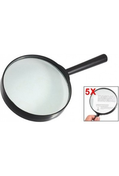 Lilibeaty Plastik Siyah Yuvarlak Kolu 100 mm Dia Büyüteç 5x Büyüteç