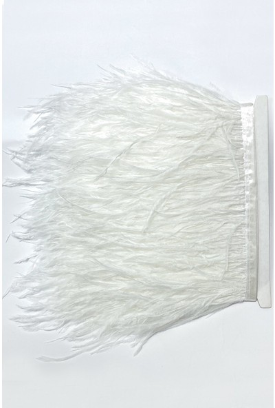 Hayalperest Boncuk Beyaz Deve Kuşu Tüyü 1 mt
