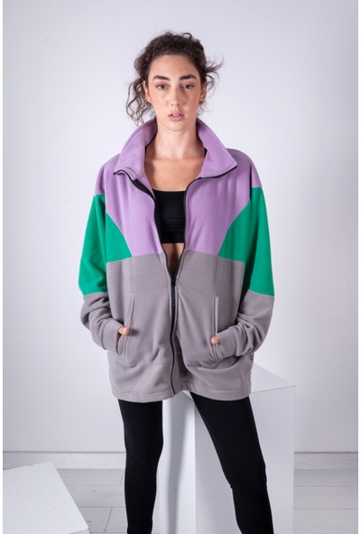 Vatkalimon Kadın Erkek Tam Fermuar Lila Yeşil Gri Polar Sweatshirt Vatkalimon Kadın Erkek Tam Fermuar Lila Yeşil Gri Polar Sweatshirt