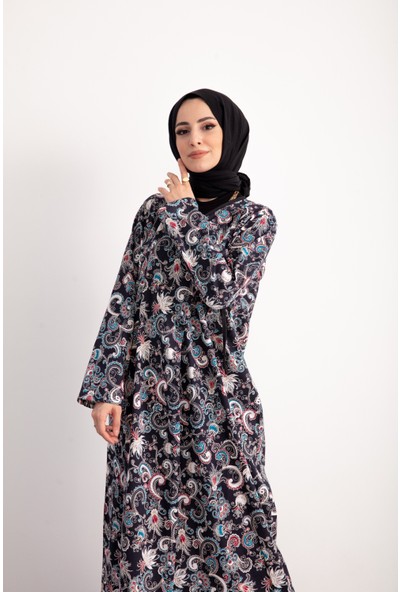 Koç Dres Yandan Bağlamalı Namaz Elbisesi Şal Desenli