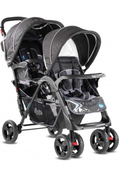 Babyhope P-738 Ikiz Puset (Siyah-Gri)