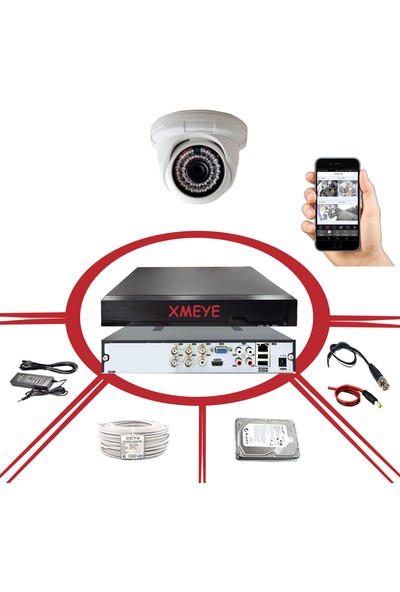 Bises 1'li 5 MP Sony Lens 1080P 36 IR LED İç Mekan Plastik Kasa Güvenlik Kamerası Seti Bises 1'li 5 MP Sony Lens 1080P 36 IR LED İç Mekan Plastik Kasa Güvenlik Kamerası Seti