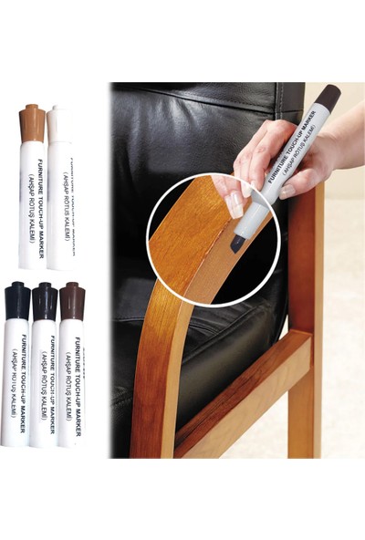 Binbirreyon Mobilya Rötuş Kalemi Seti 5'li Paket Mobilya Tamir Onarma Kalemi VD040