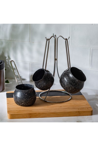 Karaca Biogranit Steel Plus Cezve Takımı Siyah