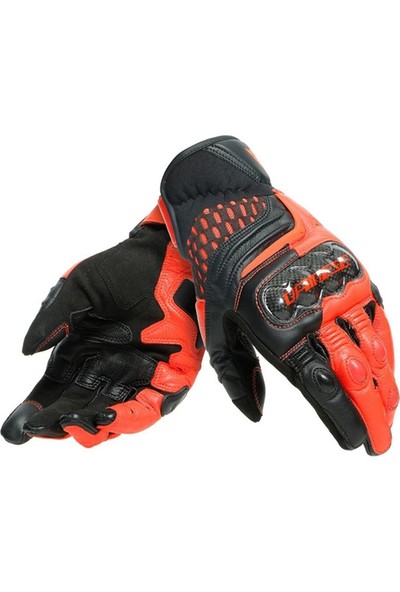 Daınese Eldiven Carbon 3 Short Gloves Black/fluo-Red Daınese Eldiven Carbon 3 Short Gloves Black/fluo-Red