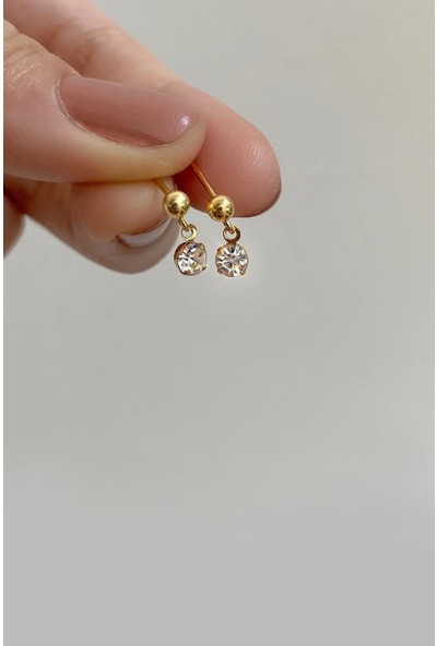 New Obsessions 18 K Altın Kaplama Gold Rengi Tektaş Sallantılı Çivi Küpe New Obsessions 18 K Altın Kaplama Gold Rengi Tektaş Sallantılı Çivi Küpe