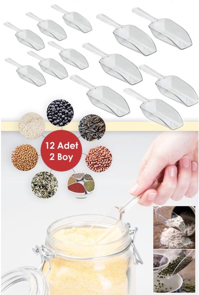 Lüx Baharat Kaşığı Baharat ve Bakliyat Küreği 12 Adet 2 Farklı Boy Lüx Baharat Kaşığı Baharat ve Bakliyat Küreği 12 Adet 2 Farklı Boy
