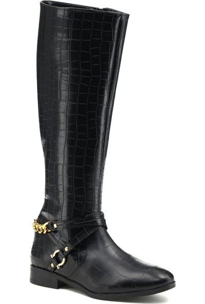 Butigo 21K-239 1pr Siyah Kadın Düz Çizme