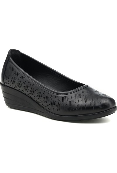 Polaris 162381.Z2FX Siyah Kadın Dolgu Topuk Ayakkabı