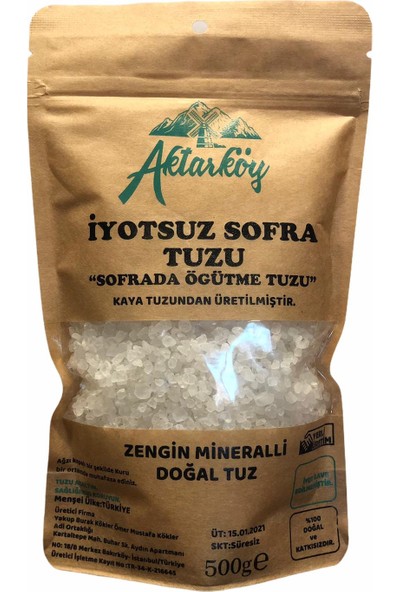 Aktar Köy Aktarköy Kaya Tuzu Iri Taneli 500 gr