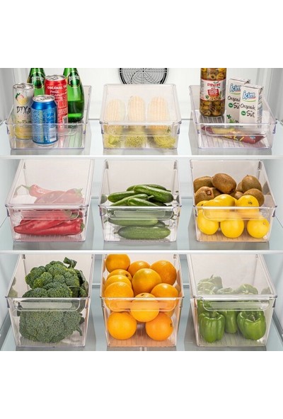 Sas Buzdolabı Düzenleyici, Dolap İçi Düzenleyici Organizer 3 Boy (Küçük - Orta - Büyük)