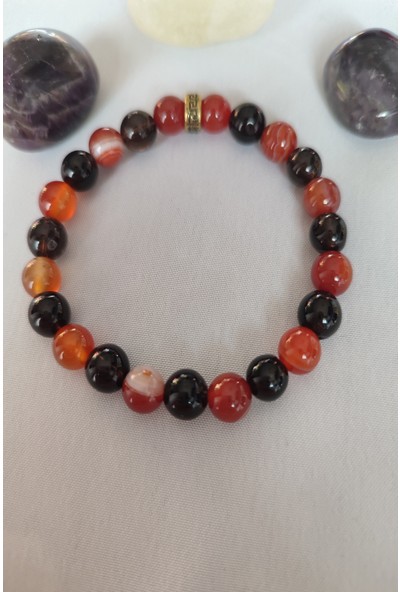 Atl Karnelyan Akik, Dumanlı Kuvars Doğaltaş Bileklik