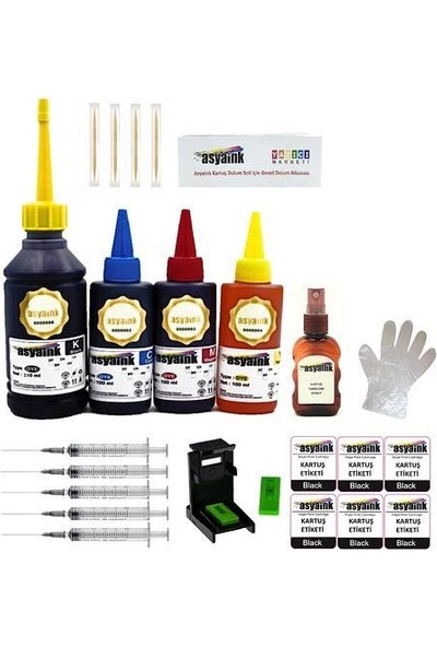 Asyaink HP 652 Hp 652XL Yazıcı Kartuşu Uyumlu Kartuş Dolum Seti